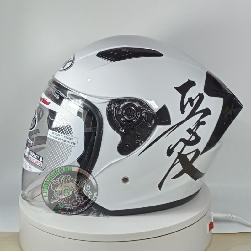 Jual HELM NHK R1 MAX KANJI #1 WHITE BLACK | Shopee Indonesia
