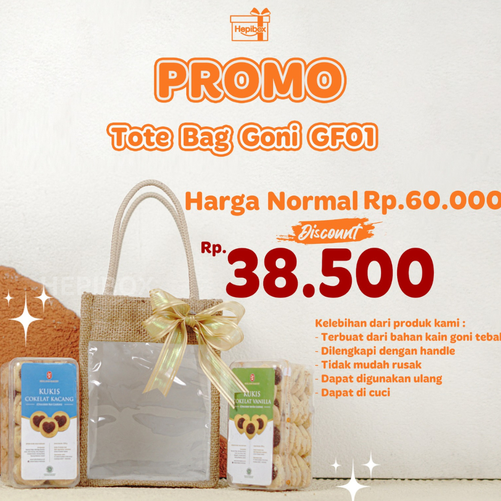 Jual Tote Bag Goni Kombinasi Mika / Tas Hampers Murah Serba Guna / Tas ...