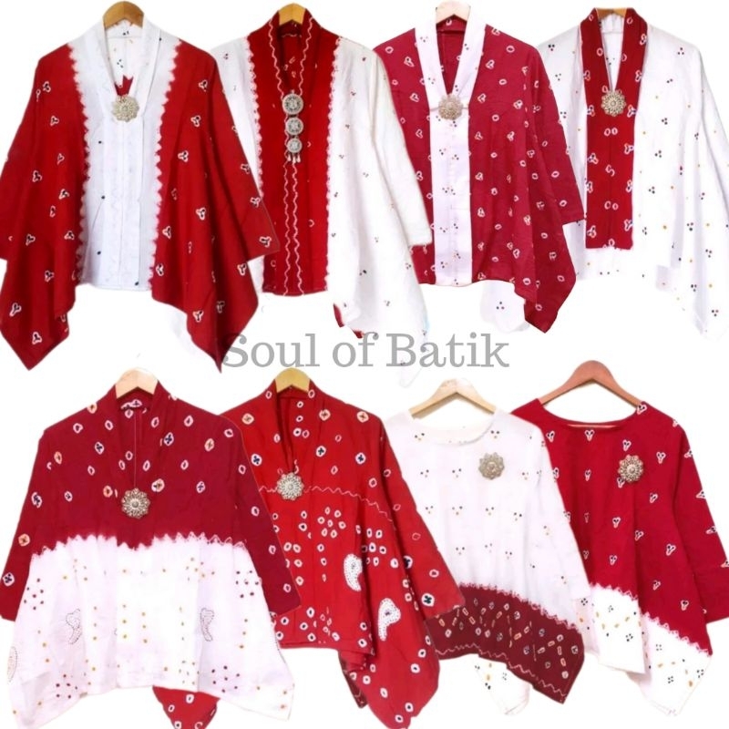 Jual BLUS ATASAN BATIK JUMPUTAN MERAH PUTIH 17 AGUSTUS BATIK KERJA ...