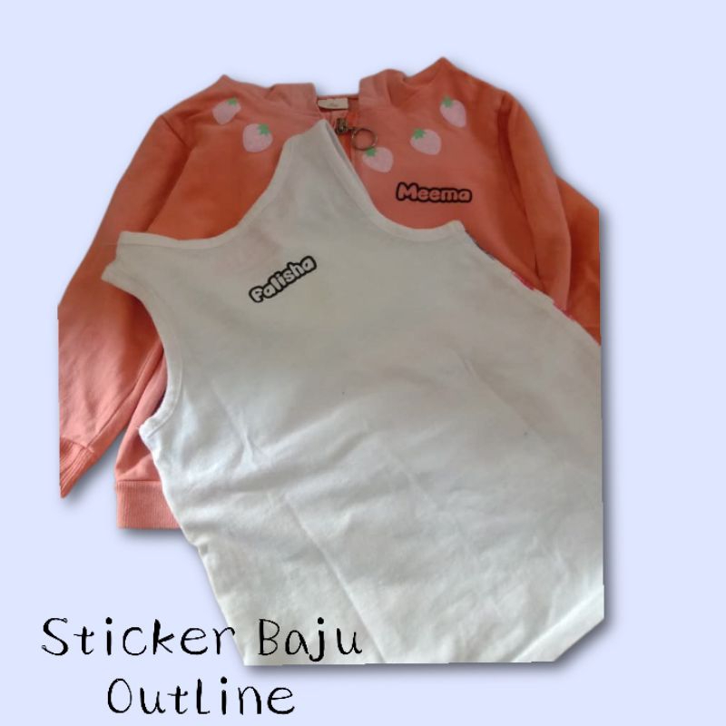 Jual Stiker Nama Baju/Kain, Sticker Nama Baju/Kain Cutting Outline ...