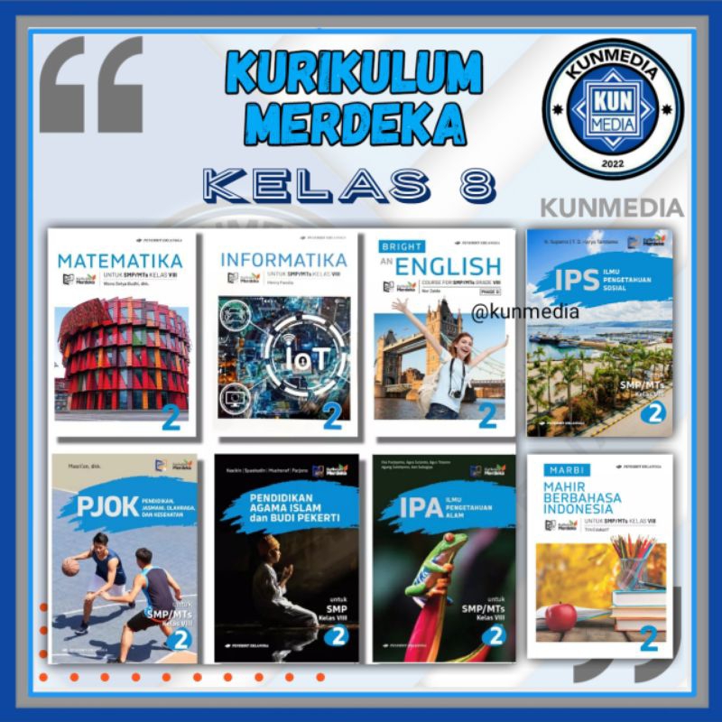 Jual ORIGINAL BUKU PAKET ERLANGGA REVISI KELAS 8 SMP KURIKULUM MERDEKA ERLANGGA MATEMATIKA PJOK ...