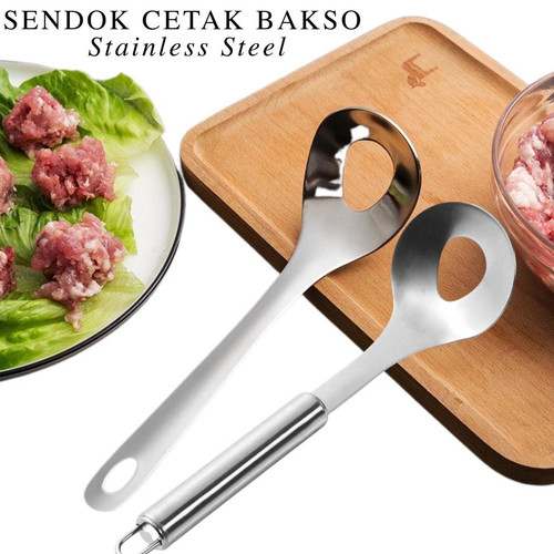 Jual ALAT CETAKAN BAKSO STAINLESS STEEL / Sendok Pembuat Baso Pentol ...
