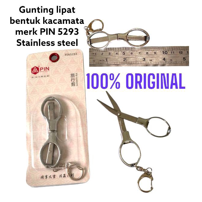 Jual gunting lipat pin 5293 ORI gunting stainless steel gunting mini ...