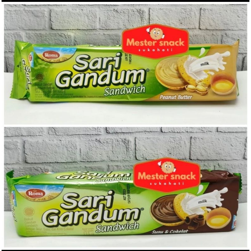 Jual roma biskuit sari gandum sandwich 115 gr biskuit coklat kacang ...