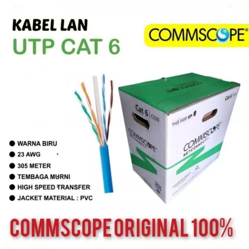 Jual KABEL LAN UTP COMMPSCOPE / COMPSCOPE / AMP CAT 6 / CAT6 ORIGINAL ...