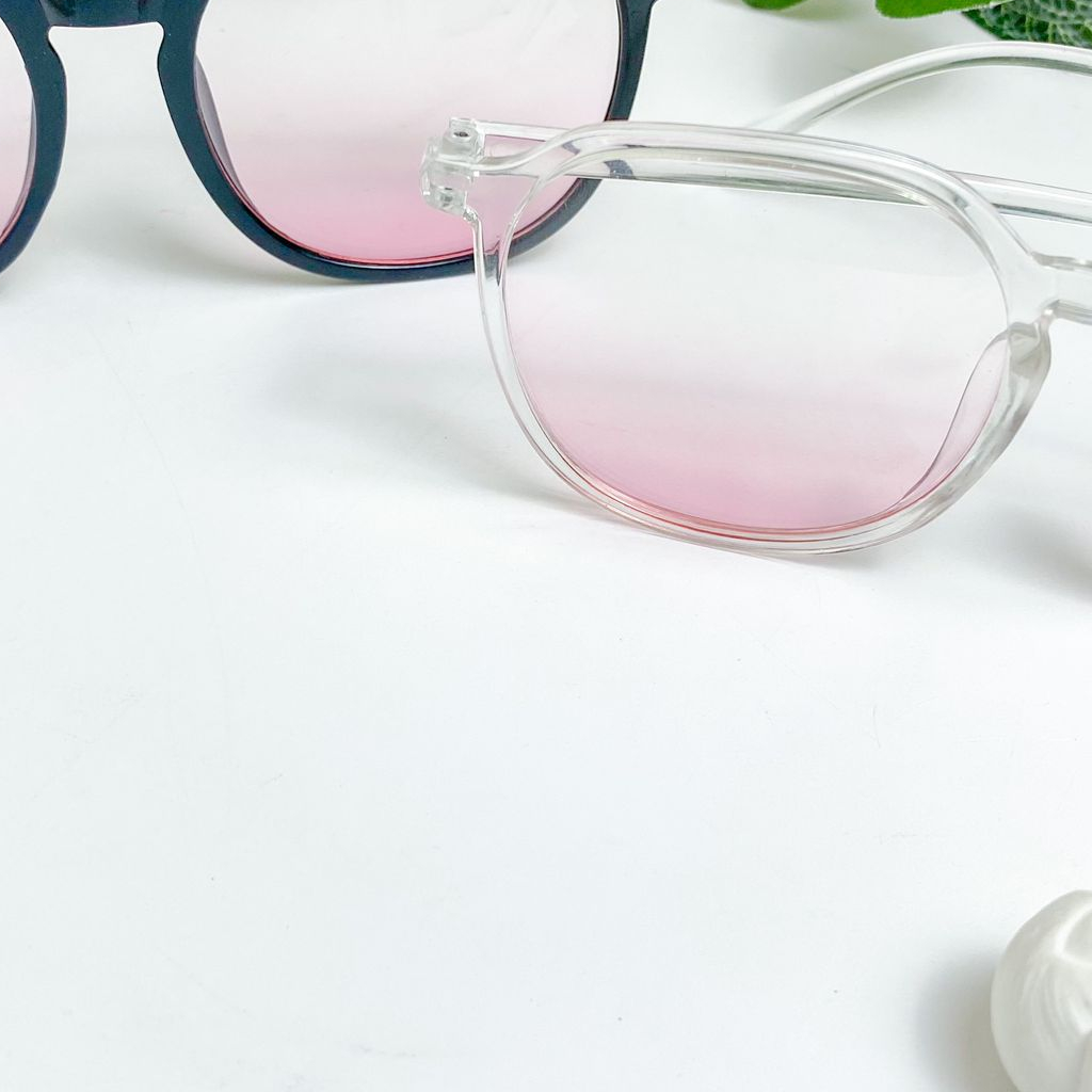 Jual KACAMATA LENSA GRADASI PINK FASHION FRAME WARNA HITAM CLEAR ...