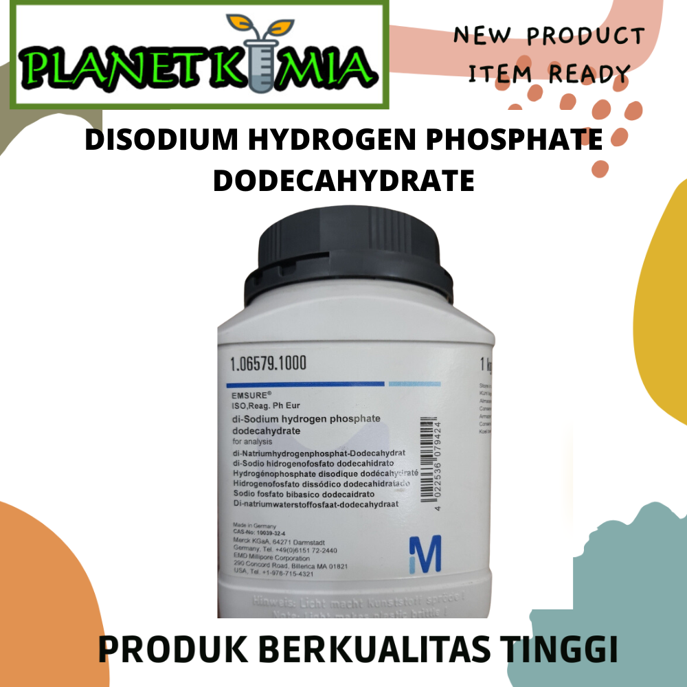Jual DI - Sodium Hydrogen Phosphate Dodecahydrate ( 12 - Hydrate ) Pro Analisa Merck 5 dan 10 ...
