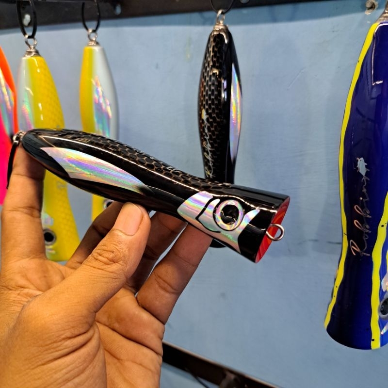 Jual popper handmade 120mm 40gram lapisan akhir memakai resin Umpan pancing killer Umpan Popping ...