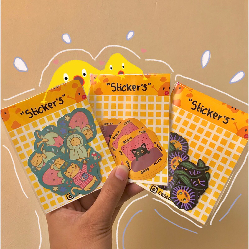 Jual (10 pcs) Handcut sticker/sticker lucu/stiker imut/stiker bunga ...