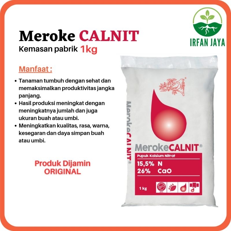 Jual Pupuk Meroke calnit 1kg (kemasan pabrik) hidroponik grade | Shopee ...