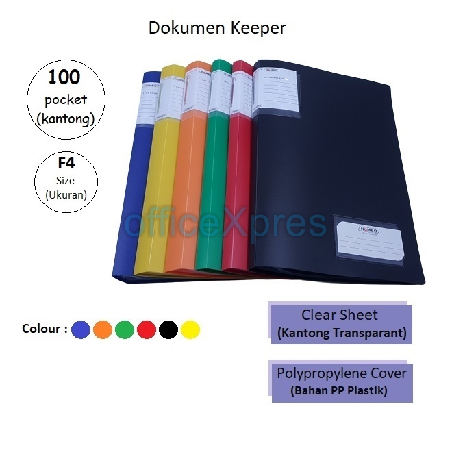 Jual Map Plastik File Dokumen Keeper Clear Holder F4 Folio 100