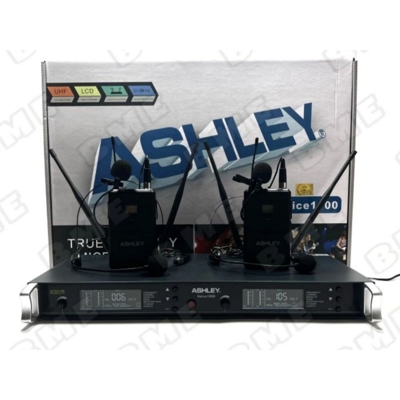 Jual Mic Wireless Ashley Voice1000 Voice 1000 UHF Clip On Jepit Bando ...