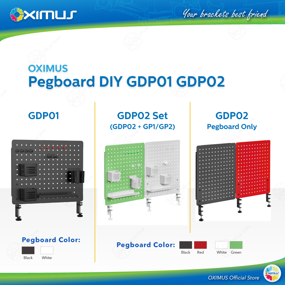 Jual Rak Papan Meja Modular Deskmount Pegboard DIY OXIMUS GPD01 GPD02 ...