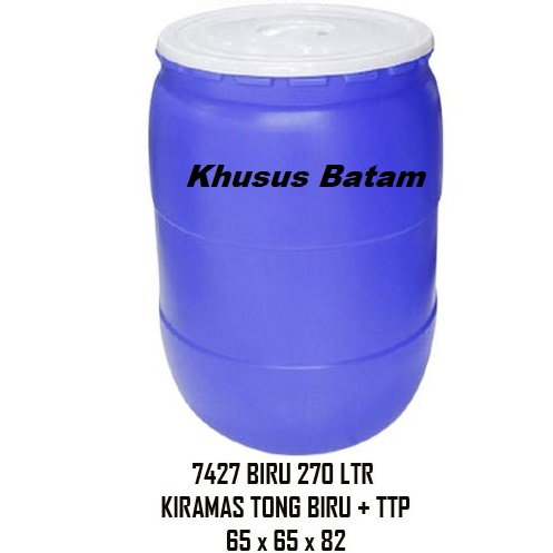 Jual Tong Air Biru Tutup 270 LITER Kiramas tong biru Ukuran 65x65 x T ...