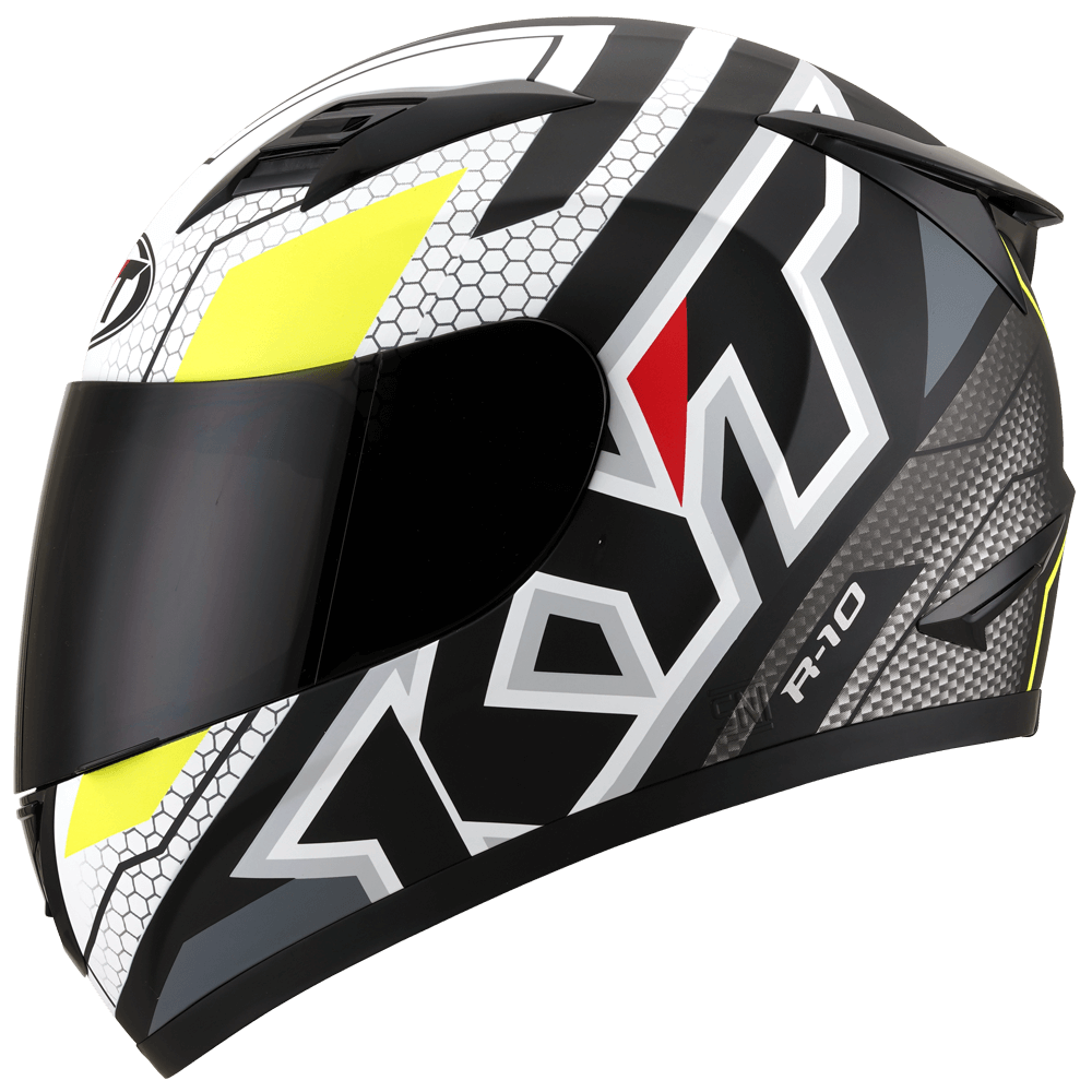 Jual HELM KYT R10 #5 (VISOR SMOKE) - BLACK MATT/YELLOW | Shopee Indonesia