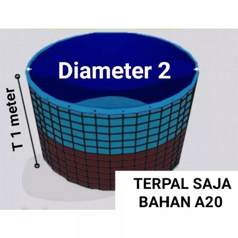 Jual Terpal Kolam Terpal Ikan BULAT bahan A20 DIAMETER 2 TINGGI 1 METER ...