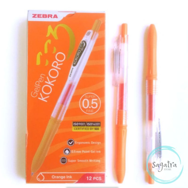 Jual Pulpen ZEBRA Kokoro 0.5mm Orange | Shopee Indonesia