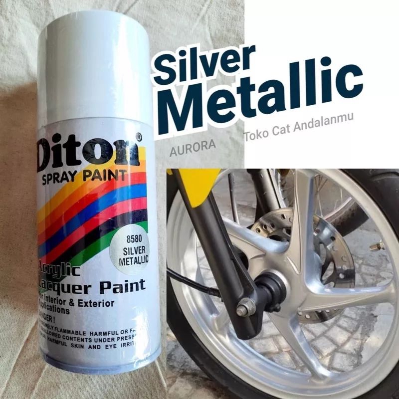 Jual Diton 8580 Silver Metallic 150ml / cat semprot spray sepeda motor ...
