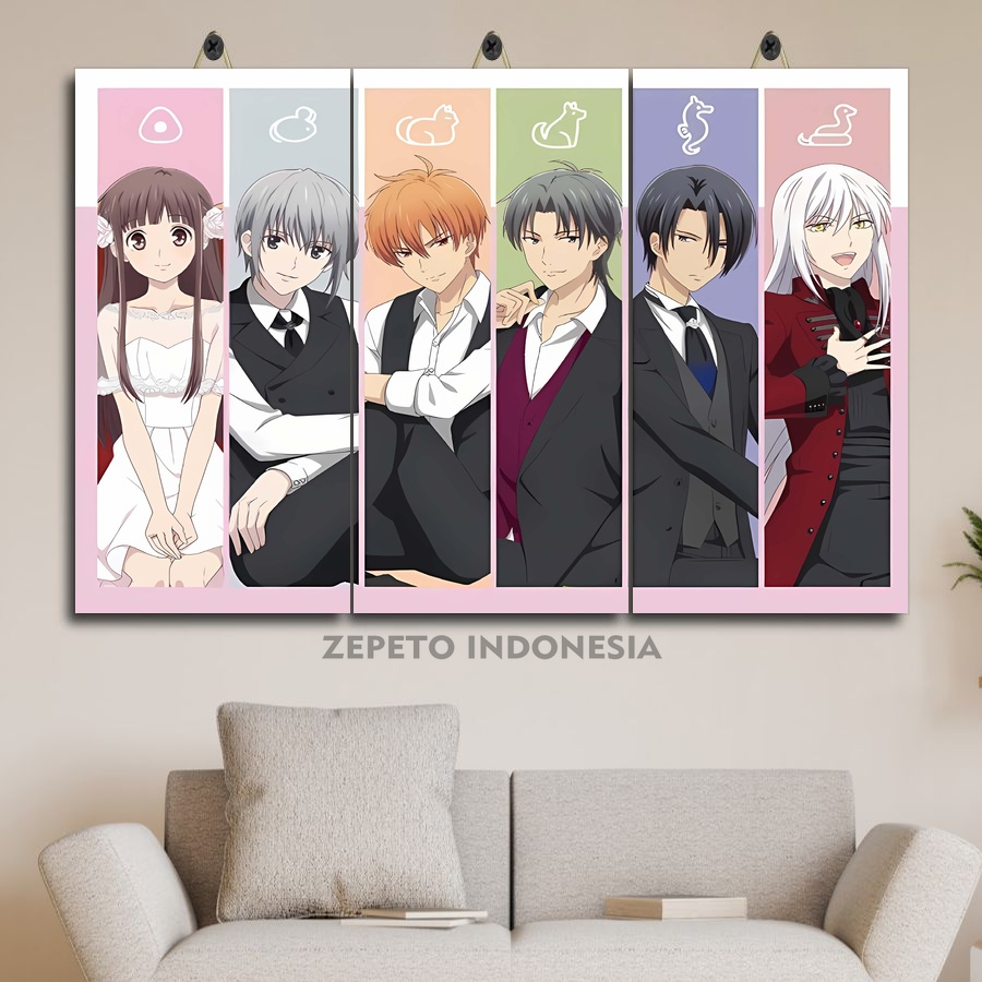 Jual HIASAN DINDING ANIME KARAKTER FRUITS BASKET 45X30 MULTI PANEL ...