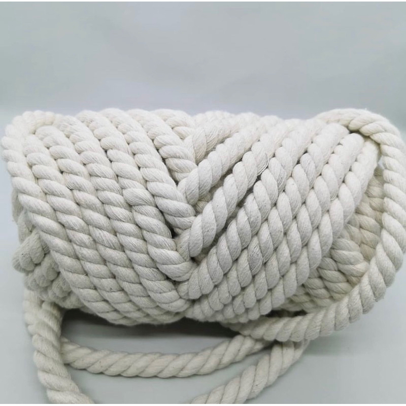 Jual tali katun / tali macrame / tali kepang 10mm warna NATURAL ...