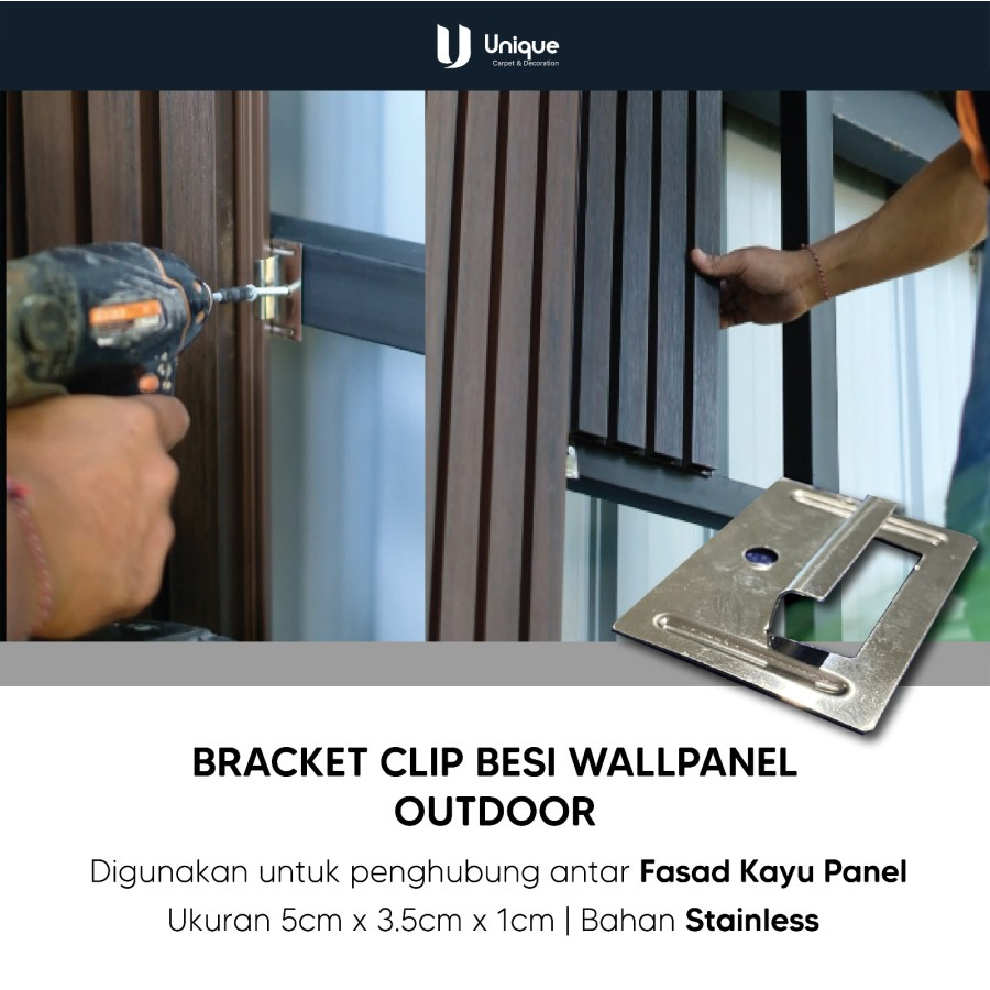Jual Bracket Clip Besi WPC Outdoor / Buckle Wallpanel WPC Outdoor ...