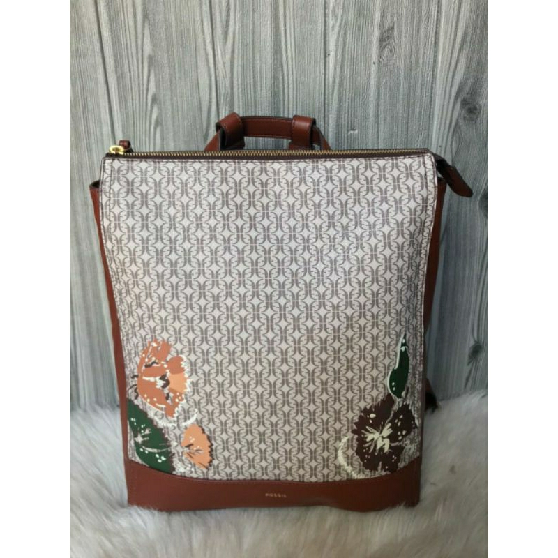 Jual Fossil Elina Large Backpack Natural Floral taupe | Shopee Indonesia