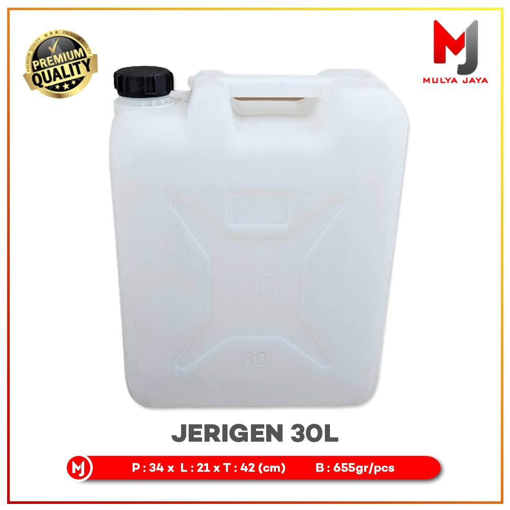Jual Mulya Jaya Jerigen Bensi Air Plastik 30 Liter Baru Putih Jirigen ...