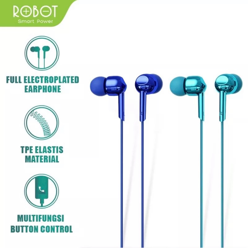 Jual ROBOT RE40 / headset handsfree earphones ROBOT RE40 wired ORIGINAL ...