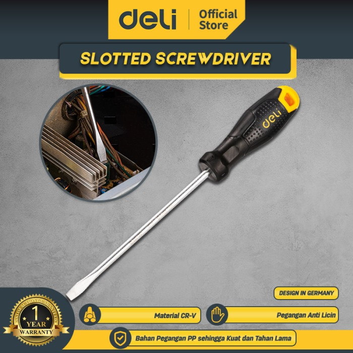 Jual Deli Phillips Screwdriver / Obeng Plus Minus PH2 6mm x38mm ...
