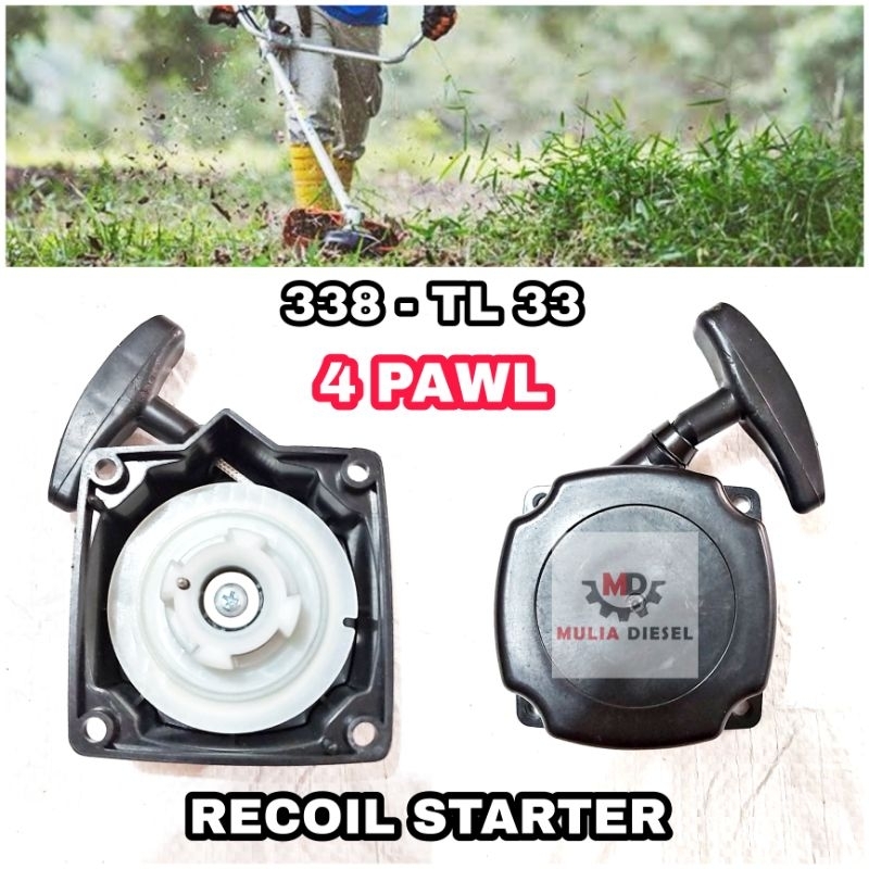 Jual Recoil Starter Engkol Tarik Mesin Potong Rumput TL33 338 4 Lubang 2 Kaki 4 Kaki Pawl Bor ...