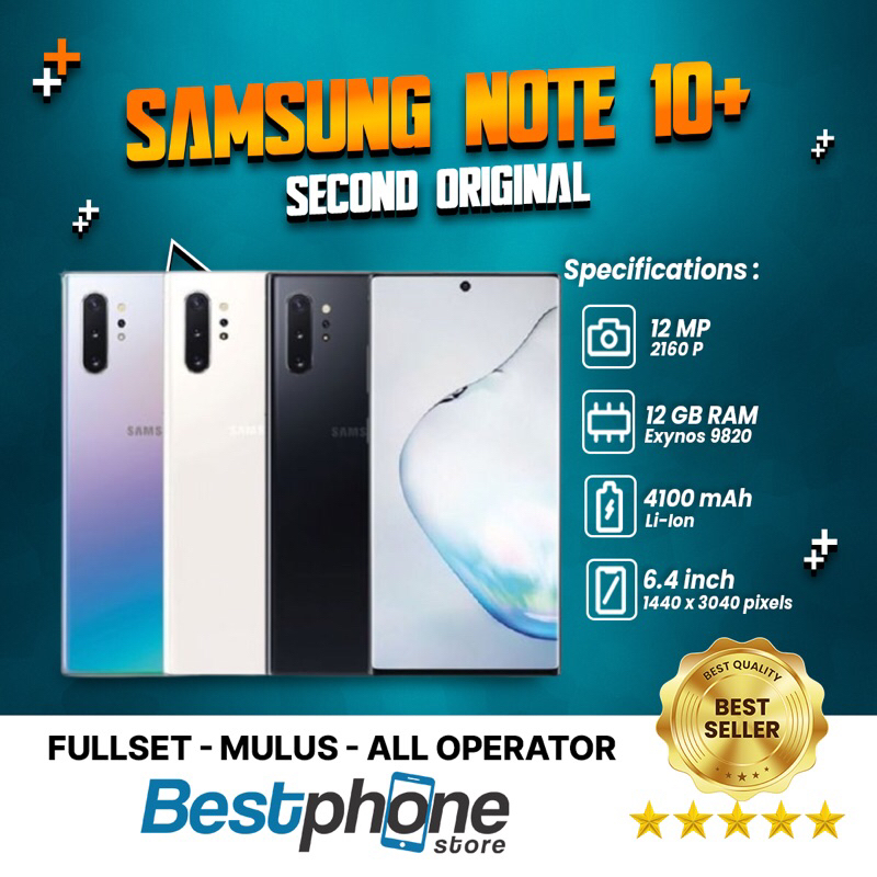 Jual Samsung Galaxy Note 10+ 12GB/256GB Second Original Note 10 Plus ...