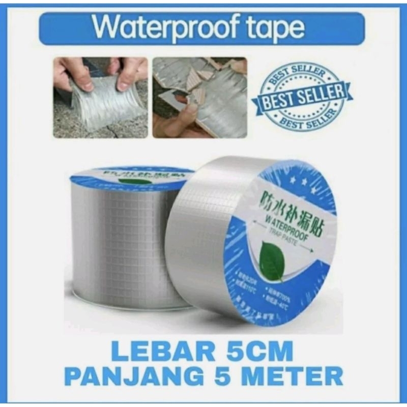 Jual Lakban Anti Bocor Lem Anti Air Aluminium Foil Butyl Super Waterproof Tape Tambal Silver ...