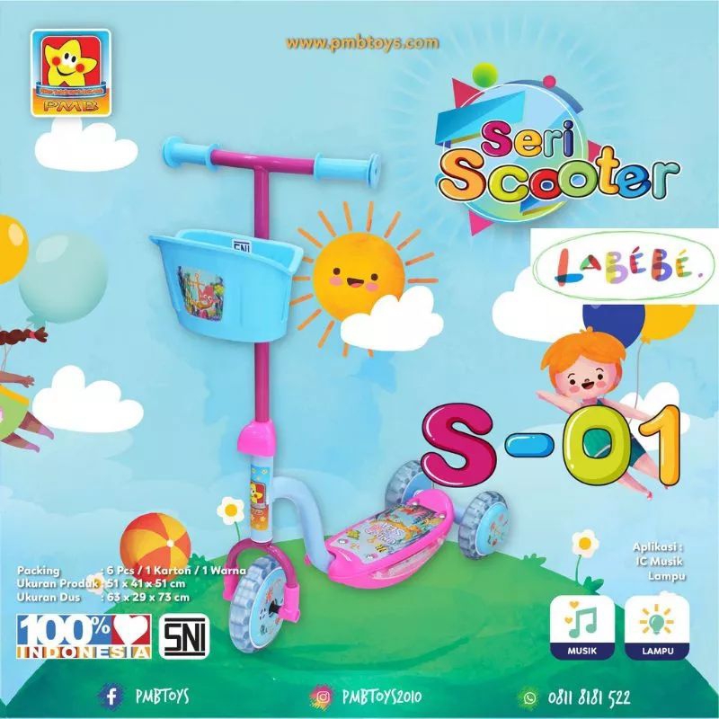 Jual scooter otopet anak PMB s01 spiderman princess ikan fish | Shopee ...