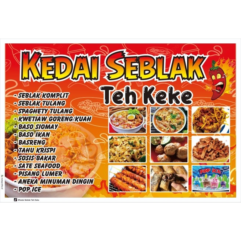 Jual Spanduk Seblak/Banner Warung Seblak 100x60 | Shopee Indonesia