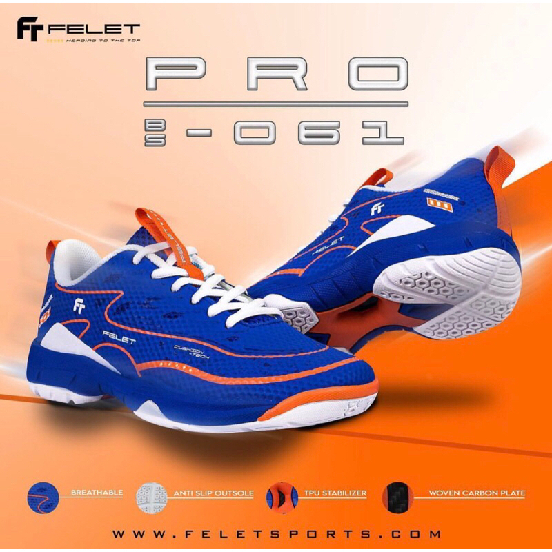 Jual Sepatu Badminton Felet Pro BS 061 Original | Shopee Indonesia