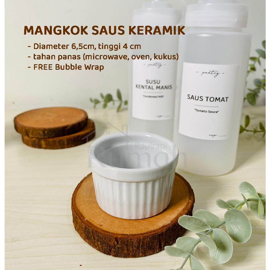 Jual Mangkok Tempat Saus Saos Kecap Keramik Putih Tahan Panas Aesthetic ...