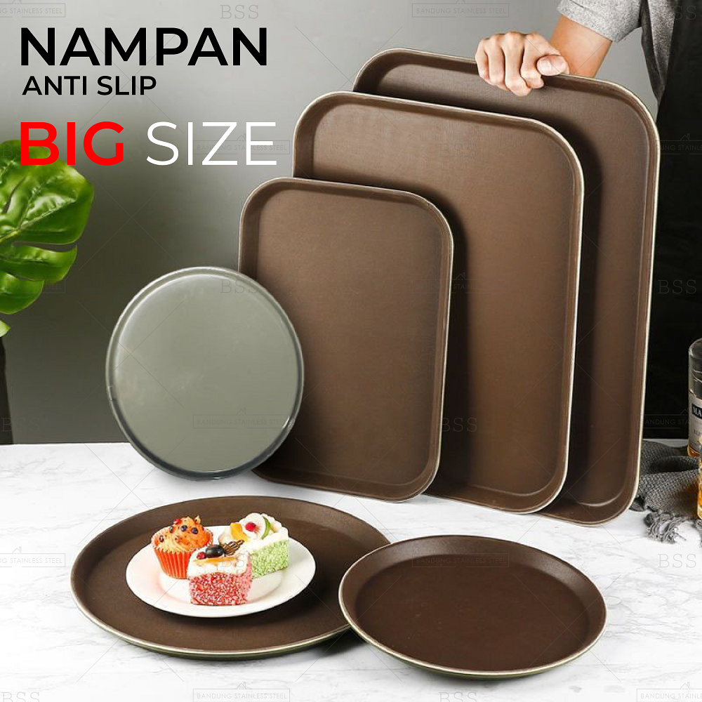 Jual Nampan Saji Hotel Anti Slip Big Size Tray Bulat Kotak Makanan ...