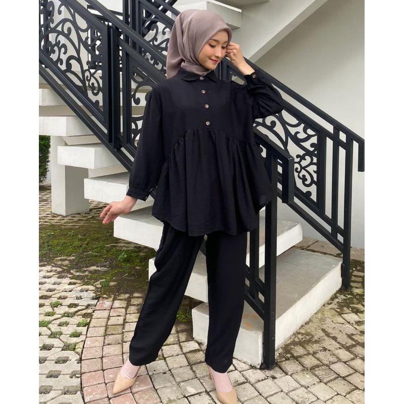 Jual One Set Bella // One set polos new Product // full kancing ...