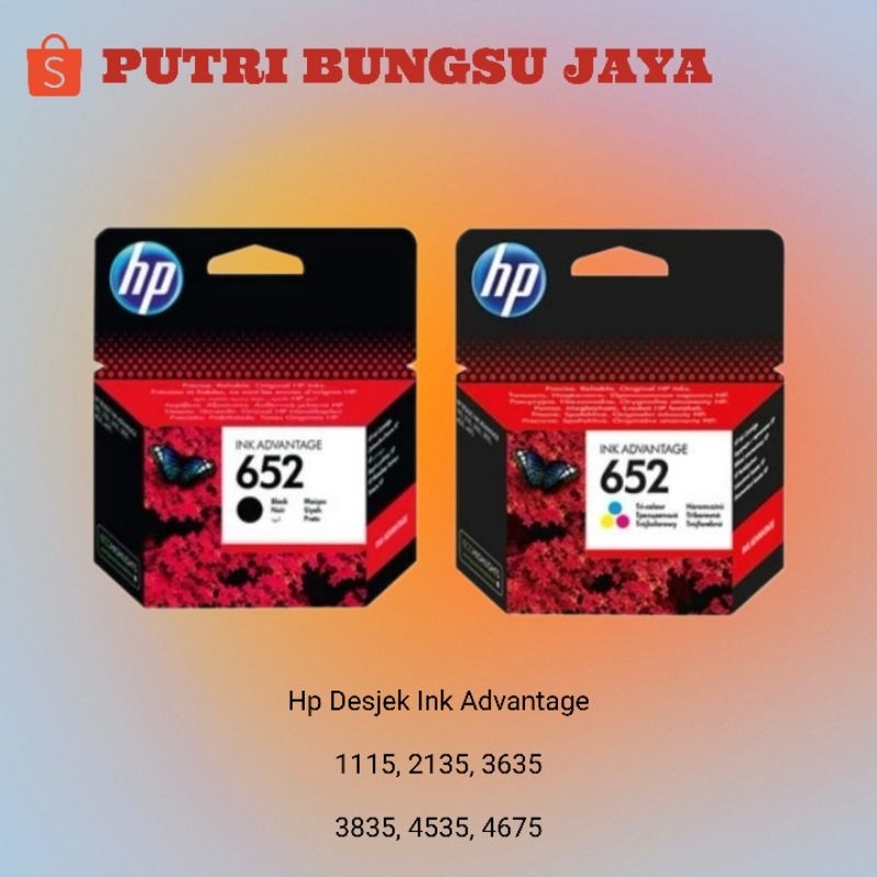 Jual 1 Set Tinta Hp 652 Black + 652 Colour Original | Shopee Indonesia