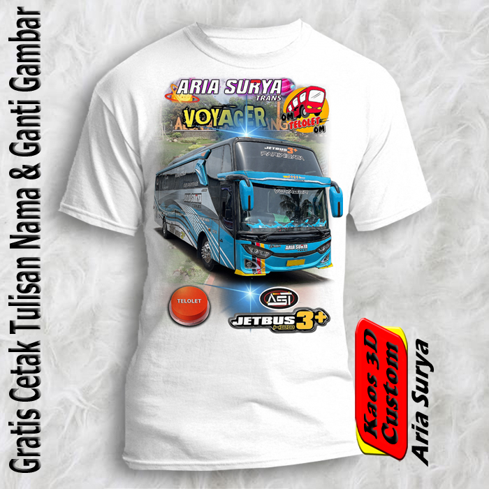Jual Kaos Bus Telolet Aria Surya / Baju Bus Pariwisata Om basuri | Shopee Indonesia