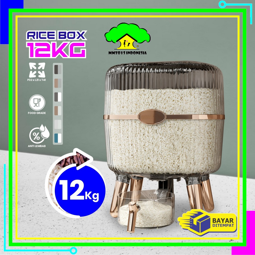 Jual MI-C841 Dispenser Beras 12KG Tempat Beras Estetik / Kotak ...
