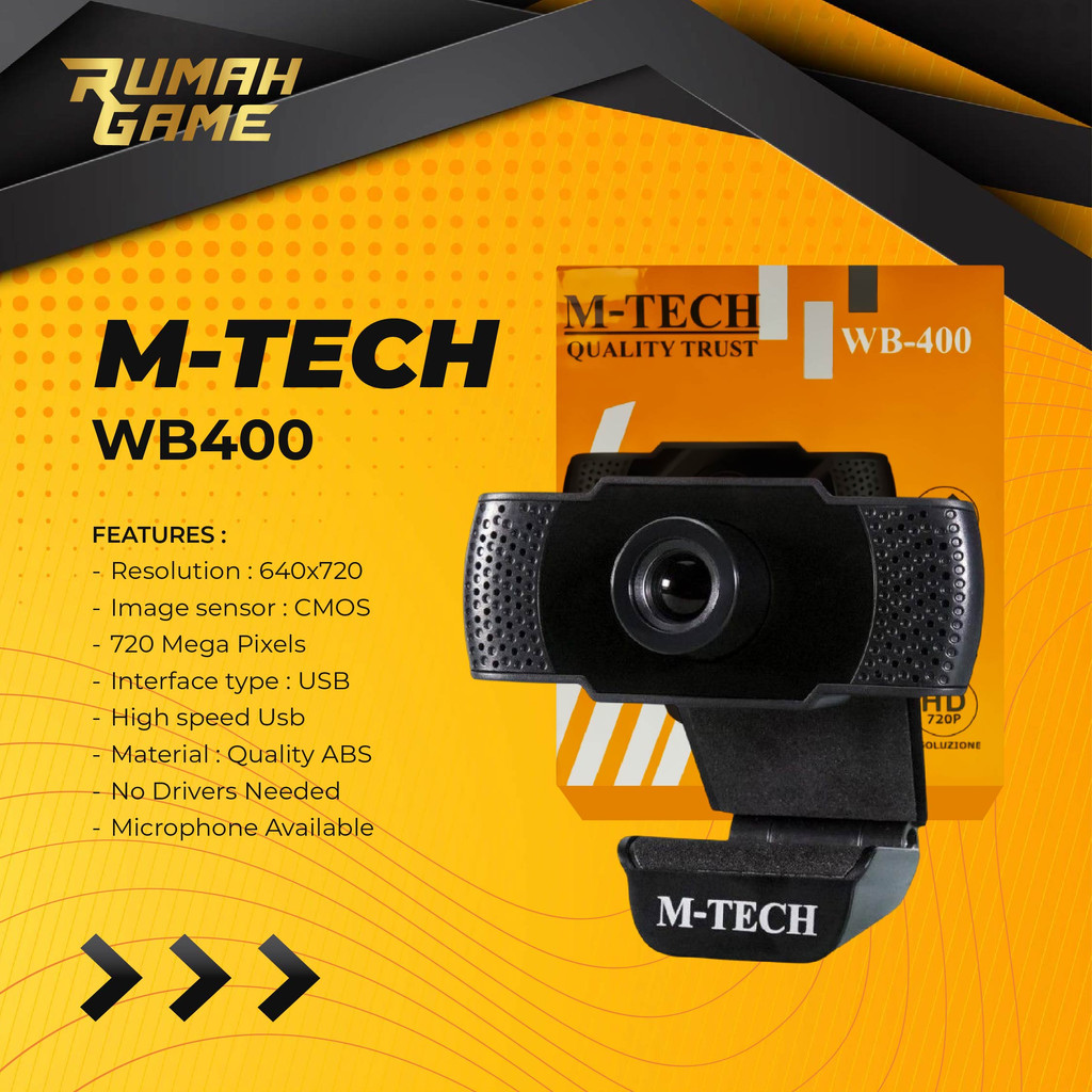 Jual Webcam Mtech WB400 720P with Built in Microphone | Shopee Indonesia