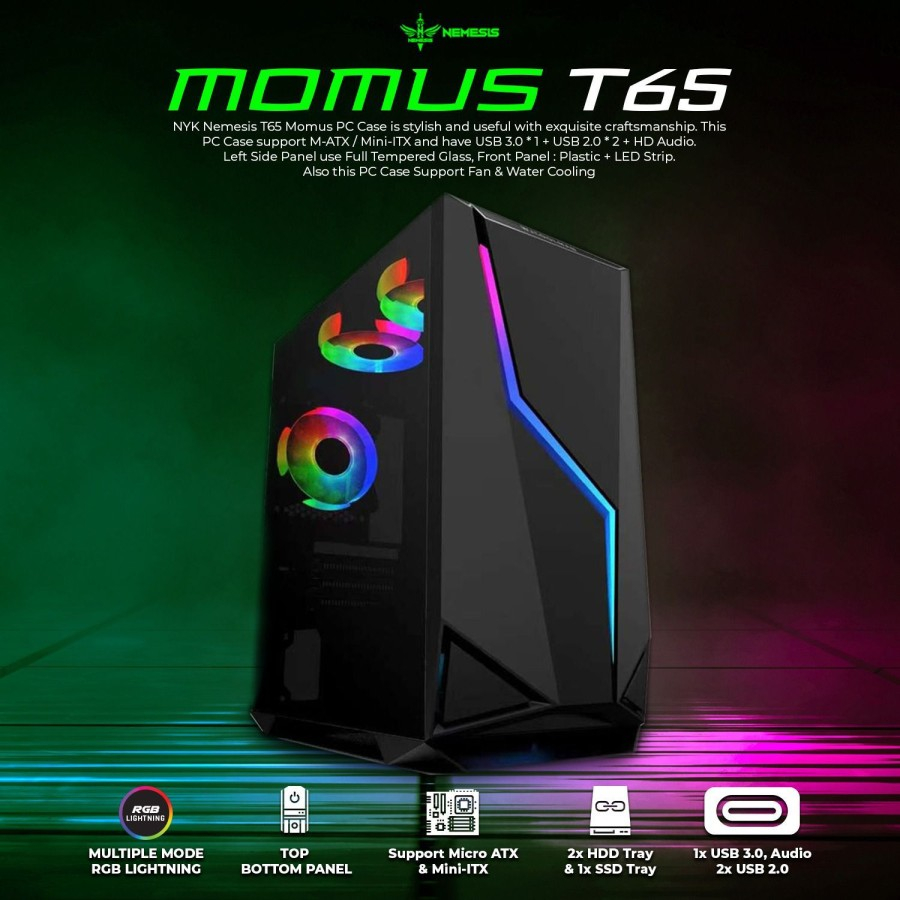 Jual PC Case NYK Nemesis MOMUS T65 | Shopee Indonesia