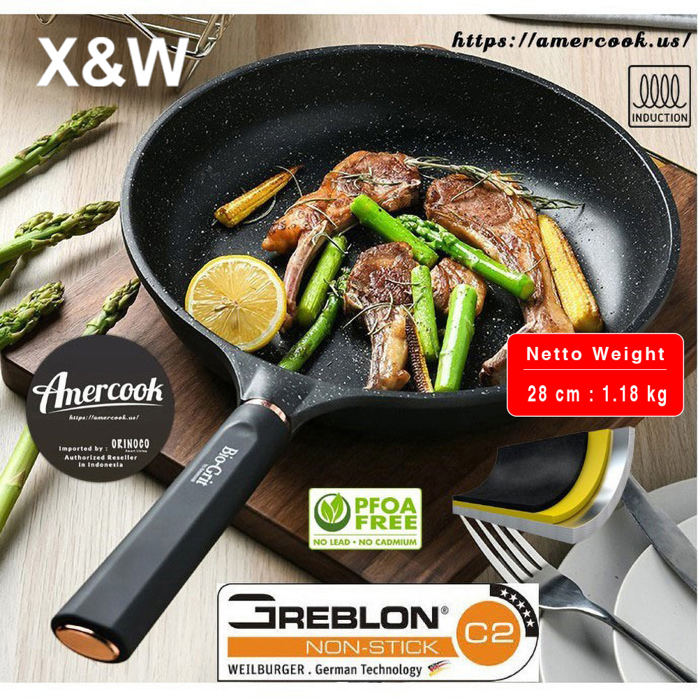 Jual X&W Amercook Wajan Bio Grit – Fry Pan Anti Lengket, PFOA Free ...