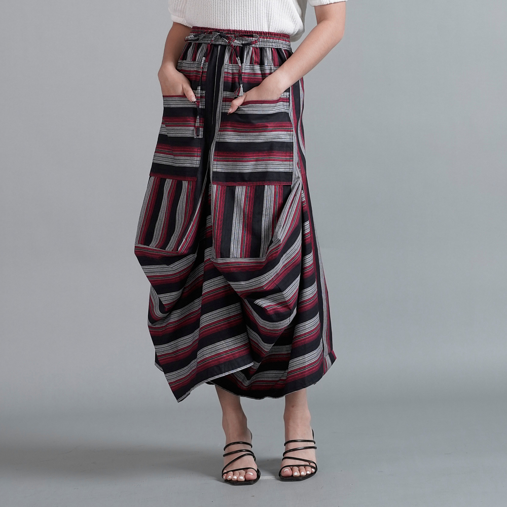 Jual NONA RARA - Adara Lurik Maroon Black P0145, Rok Batik Kasual ...