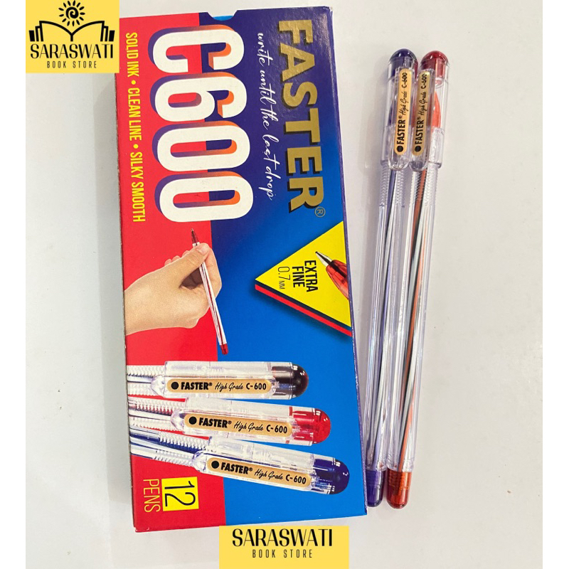 Jual Pulpen Faster C600 Warna Hitam // Ball point Faster C600 (Harga ...