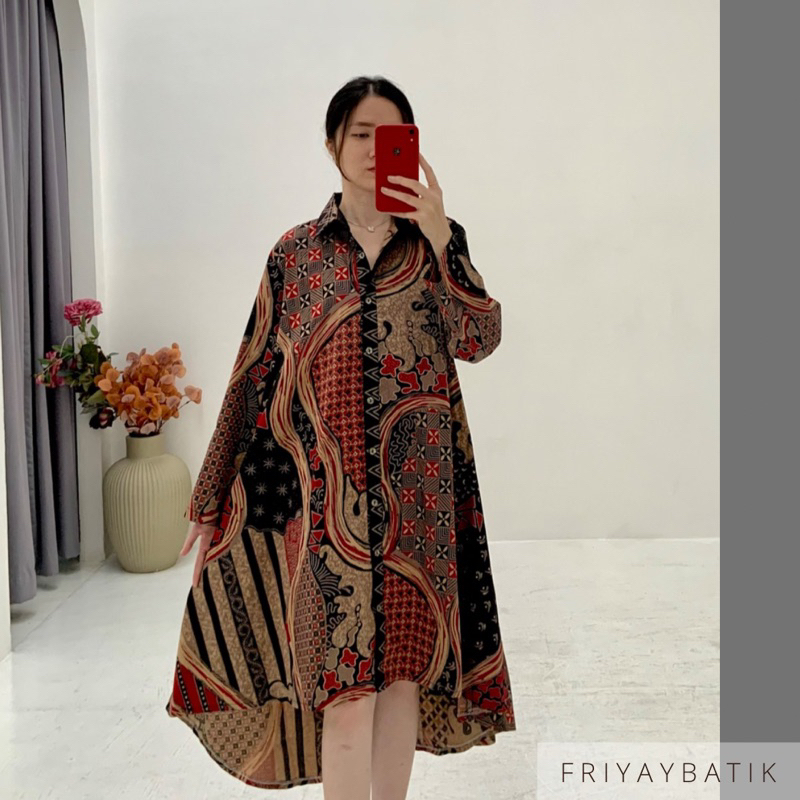 Jual Terina Dress Batik / Gaun Batik Wanita Lengan Panjang | Shopee ...