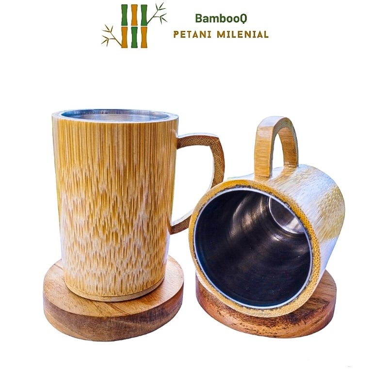 Jual Gelas Bambu Asli Cangkir Rosh Mug 270 ML Gelas Es Cangkir ...