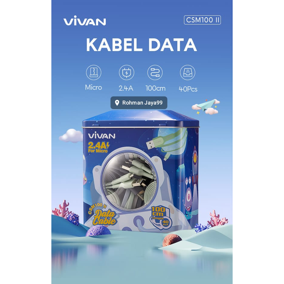 Jual Kabel Data Vivan CSL100 NEW TERBARU Cable Data Lightning 100cm for ...