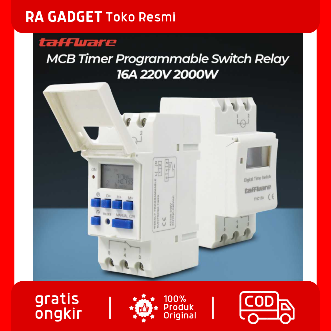 Jual Timer Programmable Time Switch Relay 16A 220V 2000W / Relay ...